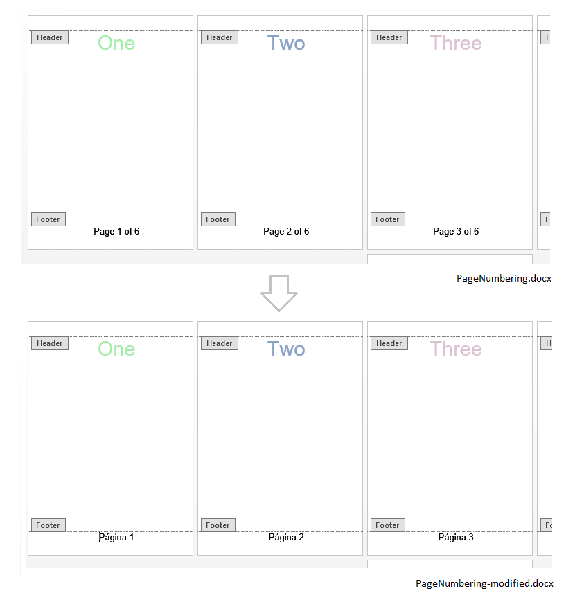 How to edit Page Numbering in an existing DOCX document using C# and VB.NET