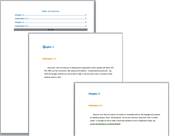Create Extended Table Of Contents Toc In A Word Document Using C And 